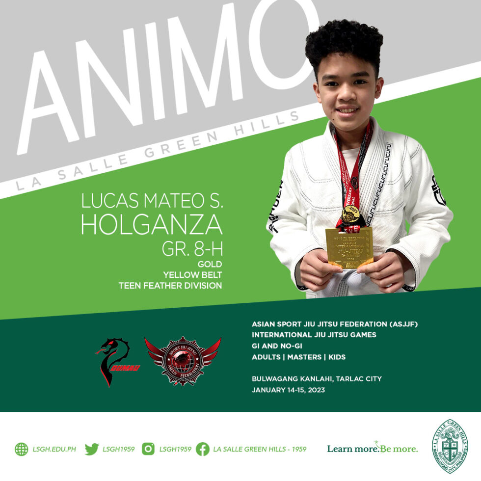 Holganza bags gold in jiu jitsu event - La Salle Green Hills