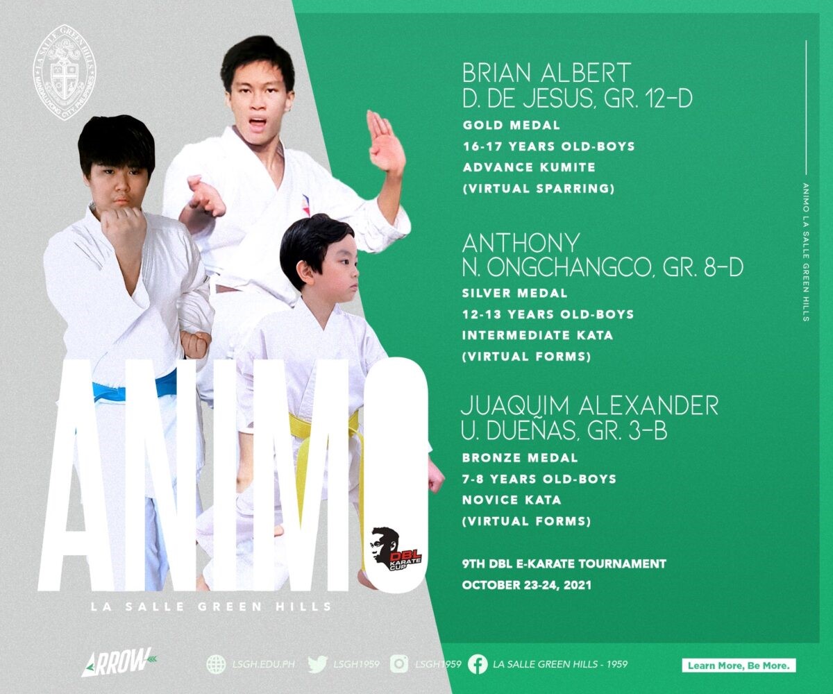 LSGH karatekas win medals at 9th DBL E-Karate Tournament | La Salle ...