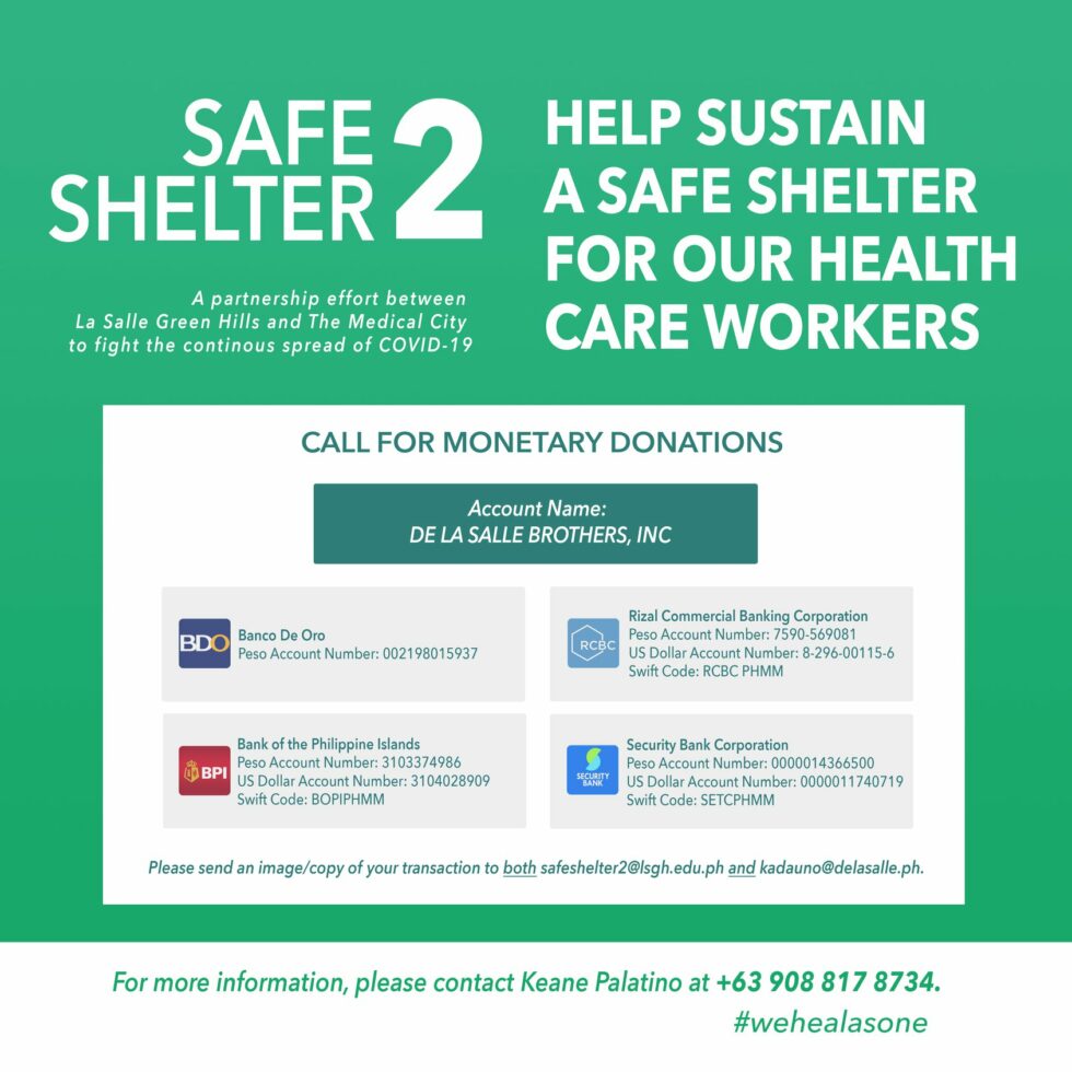 LSGH provides safe shelter for health care workers | La Salle Green Hills