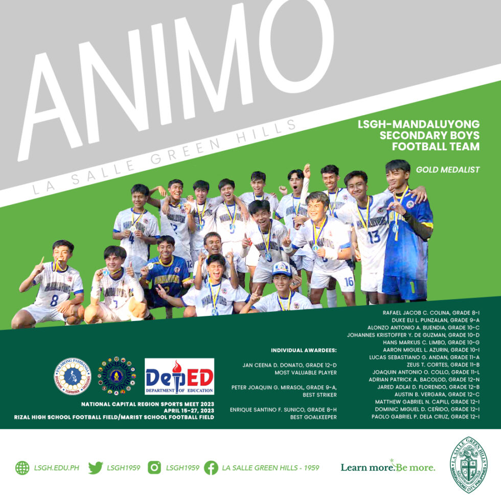 LSGH-Mandaluyong secondary football team wins gold at the NCR sports ...