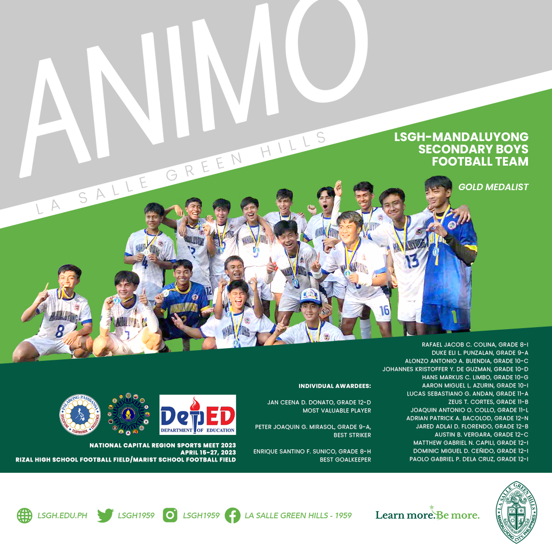 LSGH-Mandaluyong secondary football team wins gold at the NCR sports ...