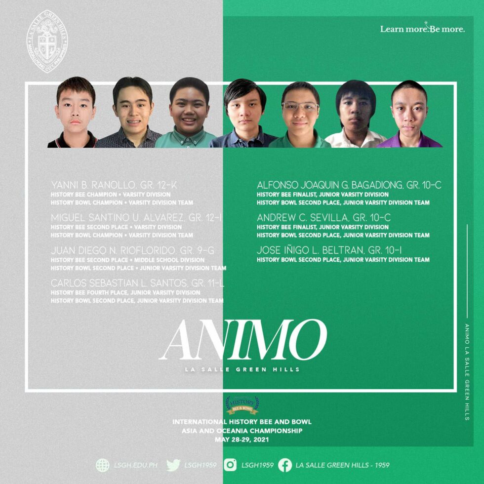 LSGH students shine at IHBB Asia and Oceania championship | La Salle ...