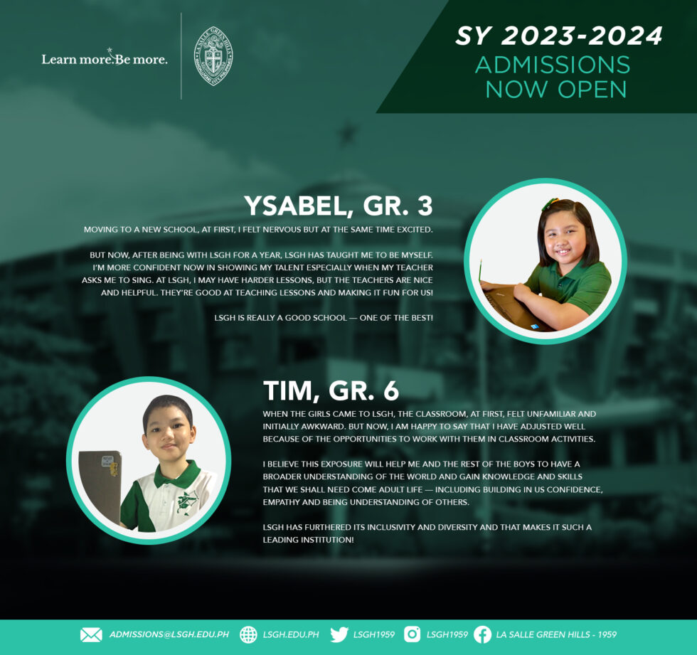 Learn more and be more at LSGH! | La Salle Green Hills