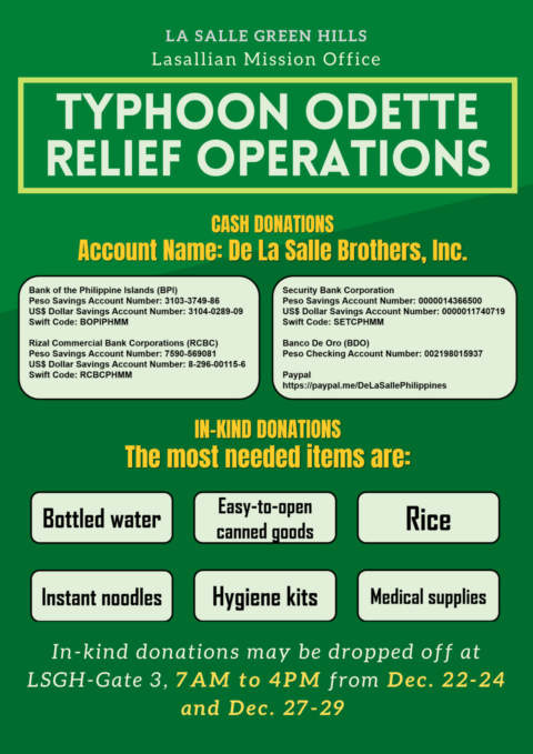 Typhoon Odette Relief Operations - La Salle Green Hills