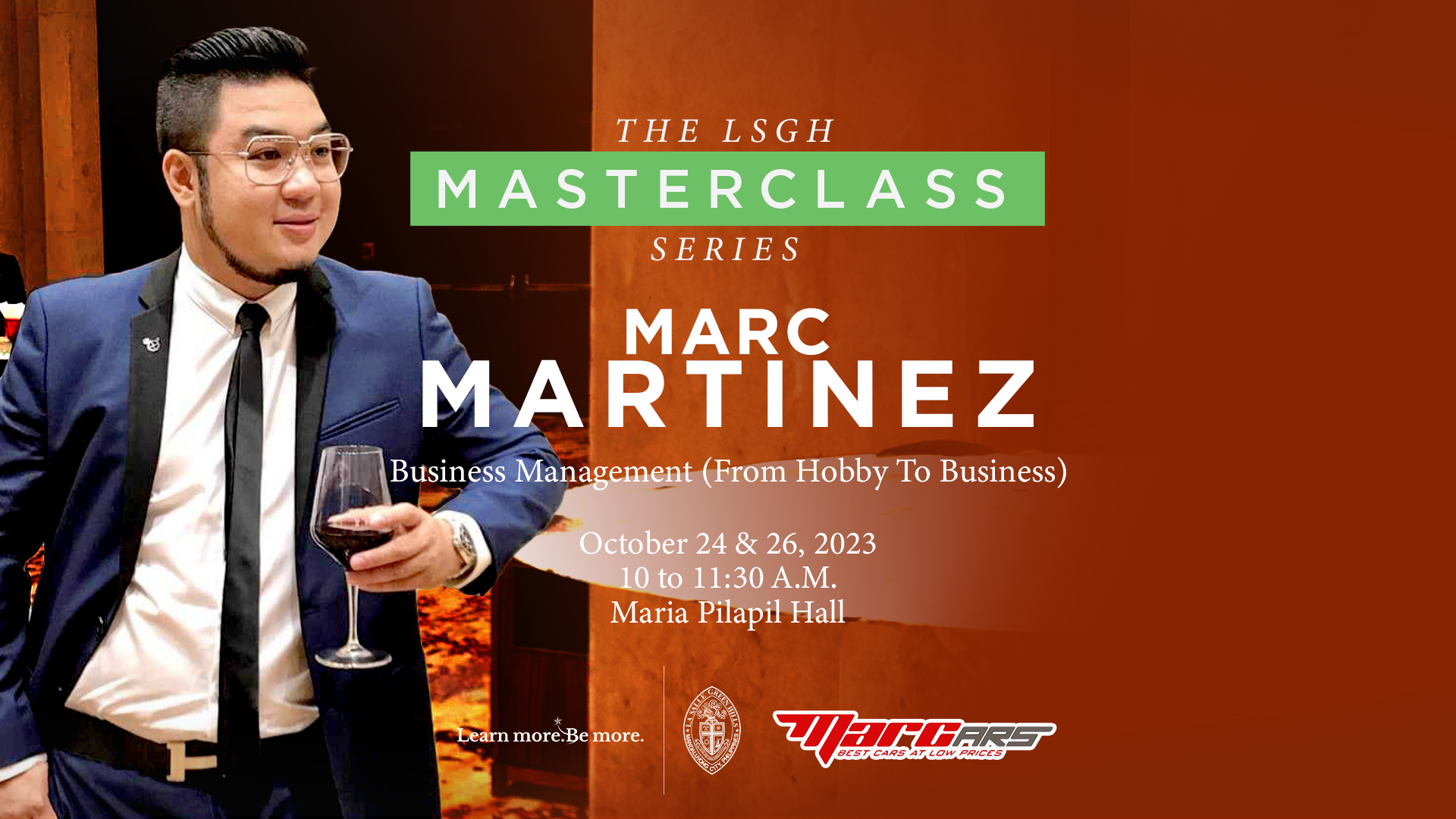 Masterclass Series with Marc Martinez - La Salle Green Hills