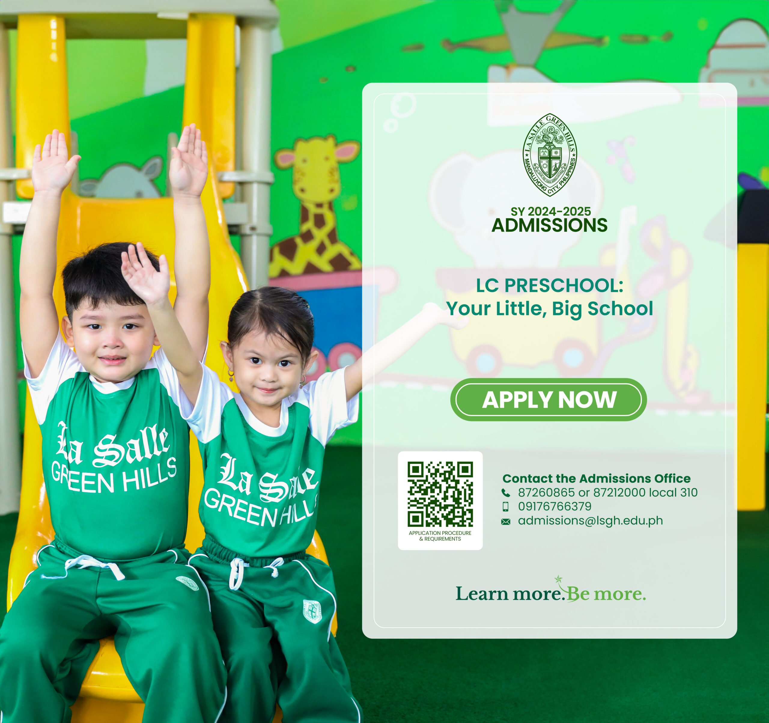 Application for Preschool ongoing! - La Salle Green Hills