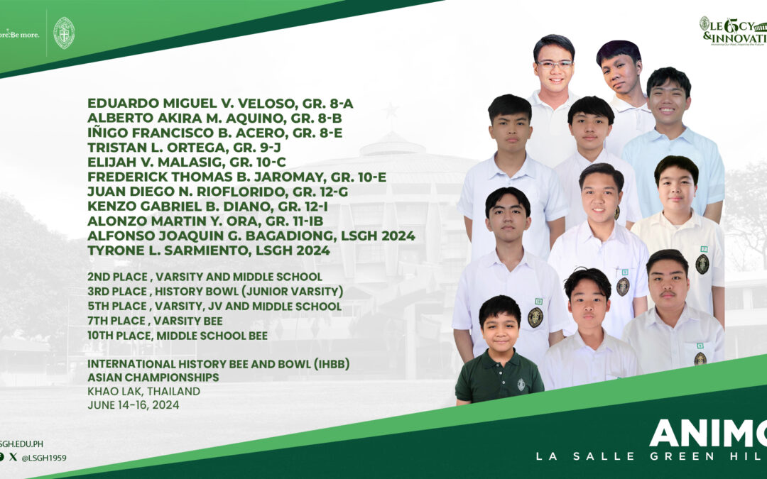 LSGH IHBB Team shines in Asian championships | La Salle Green Hills