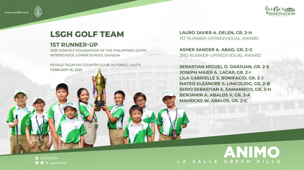 LSGH Golf Team finishes first runner-up in the 2025 JGFP Interschool ...
