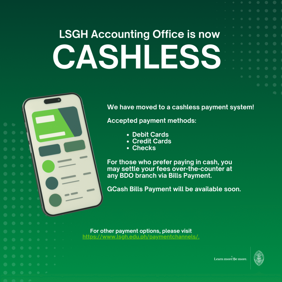 LSGH is now a cash-free campus! - La Salle Green Hills